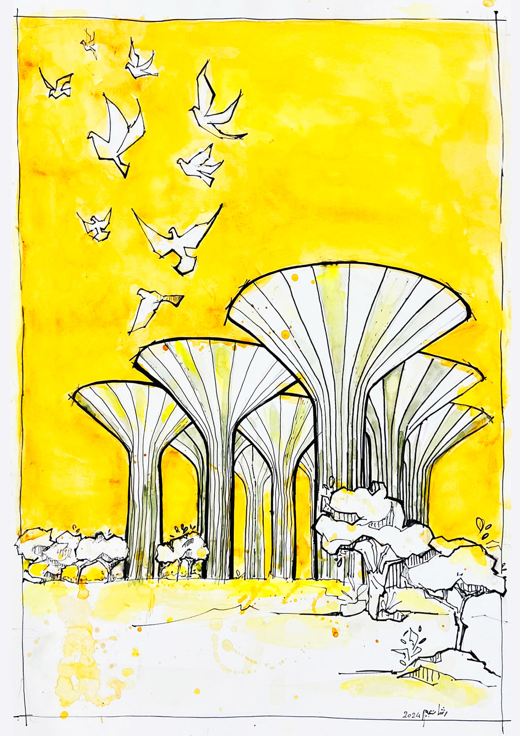 Kuwait water towers – The Mood art by Reesha